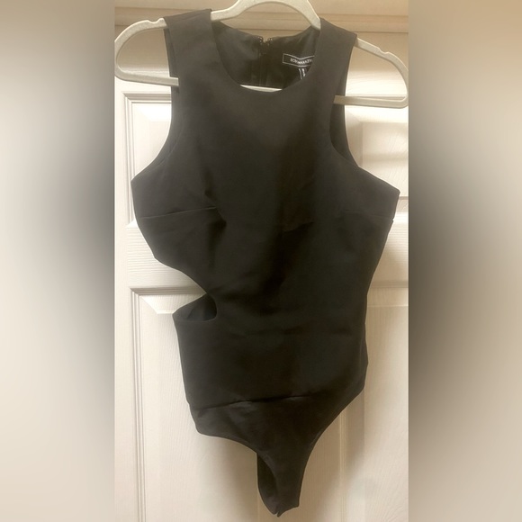 BCBGMaxAzria | Tops | Bcbgmaxazria Fitted Sleeveless Bodysuit With Side ...